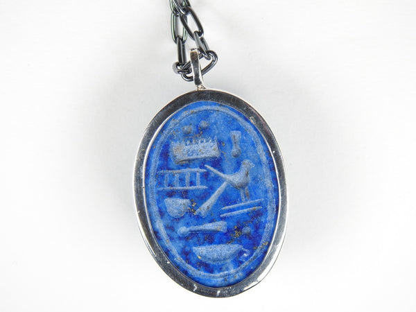 Lapis Lazuli Carved Sacred Scarab Amulet – Joseph Brooks Jewelry